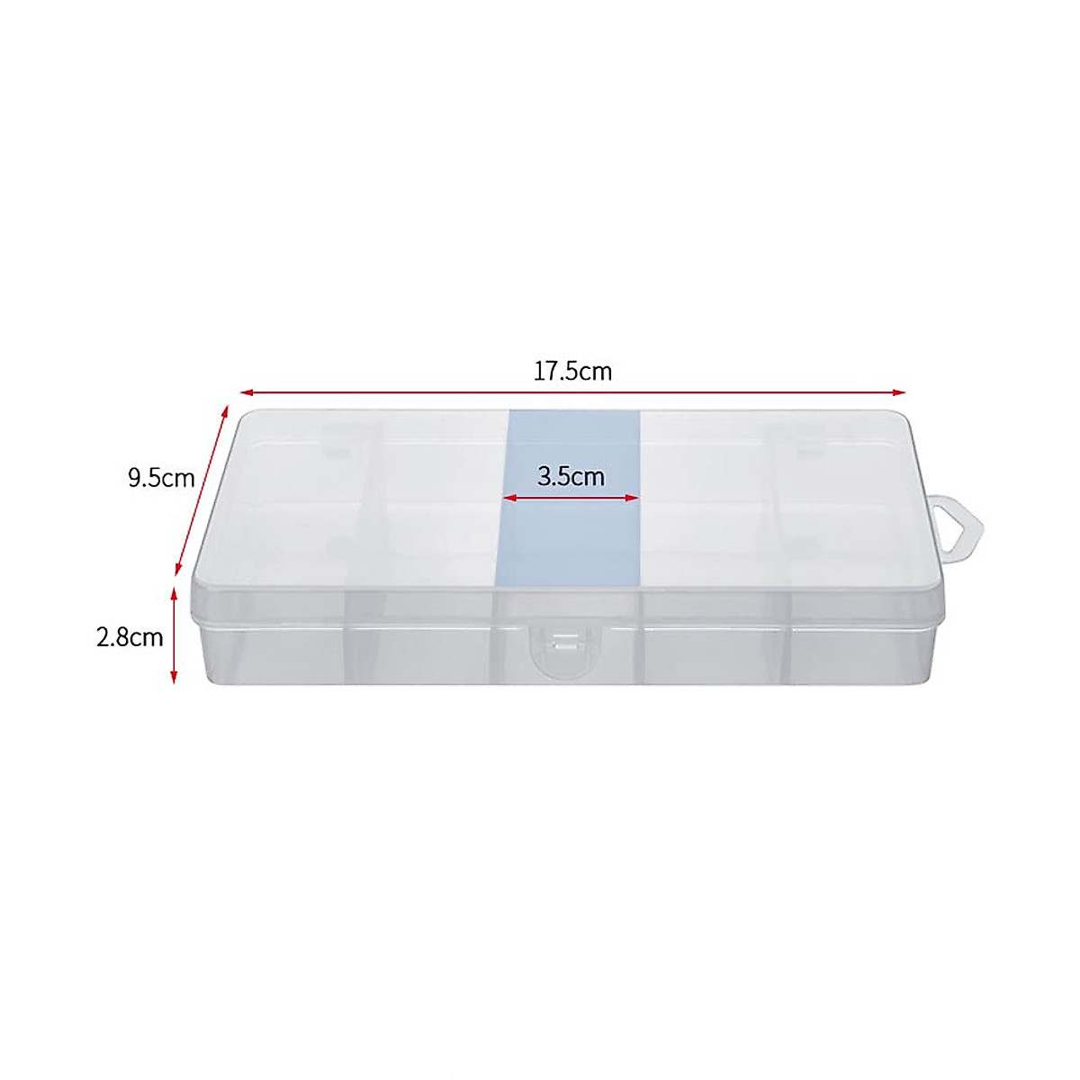 Teensery 2 Pcs 5 Grids Plastic Storage Box Multi-Purpose Fishing Tackle Lure Jewelry Making Findings Organizer Container Case, Clear