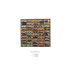 Alejandro Cortes Display Case Organizer Storage Hot Collectibles Display Shelf Shelves Wheels Toy Loose Cars 1/64 diecast Cars (Holds up to 50 Cars - Wall Display case - Wooden MDF)