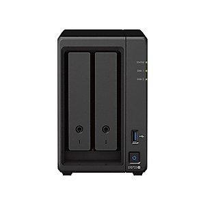Synology DS723+ 2-Bay Diskstation NAS (AMD Ryzen™ 4 Threads R1600 Dual-Core 2GB Ram 2xRJ-45 1GbE LAN-Port) 12TB Bundle with 2X 6TB Seagate IronWolf