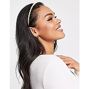 WOVOWOVO Plastic Hair Bands with Teeth, 10 Packs Thin Headbands for Women Girls Teens, Non Slip Hair Comb Head Bands Hair Accessories