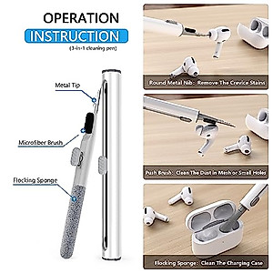 for AirPods Pro 2nd/1st Generation Case Cover with Cleaner kit &3 Pairs Replacement Ear Tips with Noise Reduction Hole(S/M/L),with Secure Lock Protective for Apple AirPods Pro 2022/2019 Charging Case