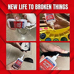 2 Oz Value Pack (57-Gram) Strong Super Glue All Purpose with Anti Clog Cap. Super Fast Thick and Strong Adhesive SuperGlue. Cyanoacrylate Glue for Hard Plastics, DIY Craft, Metal and Many More