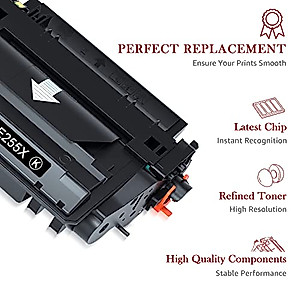 Toner Kingdom Compatible 55X Toner Cartridge Replacement for 55X 55A CE255X CE255A Black Toner for Laserjet Enterprise P3015dn P3015n P3015x P3015 Pro MFP M521dn M525dn M525c M525 Printer-1 Pack