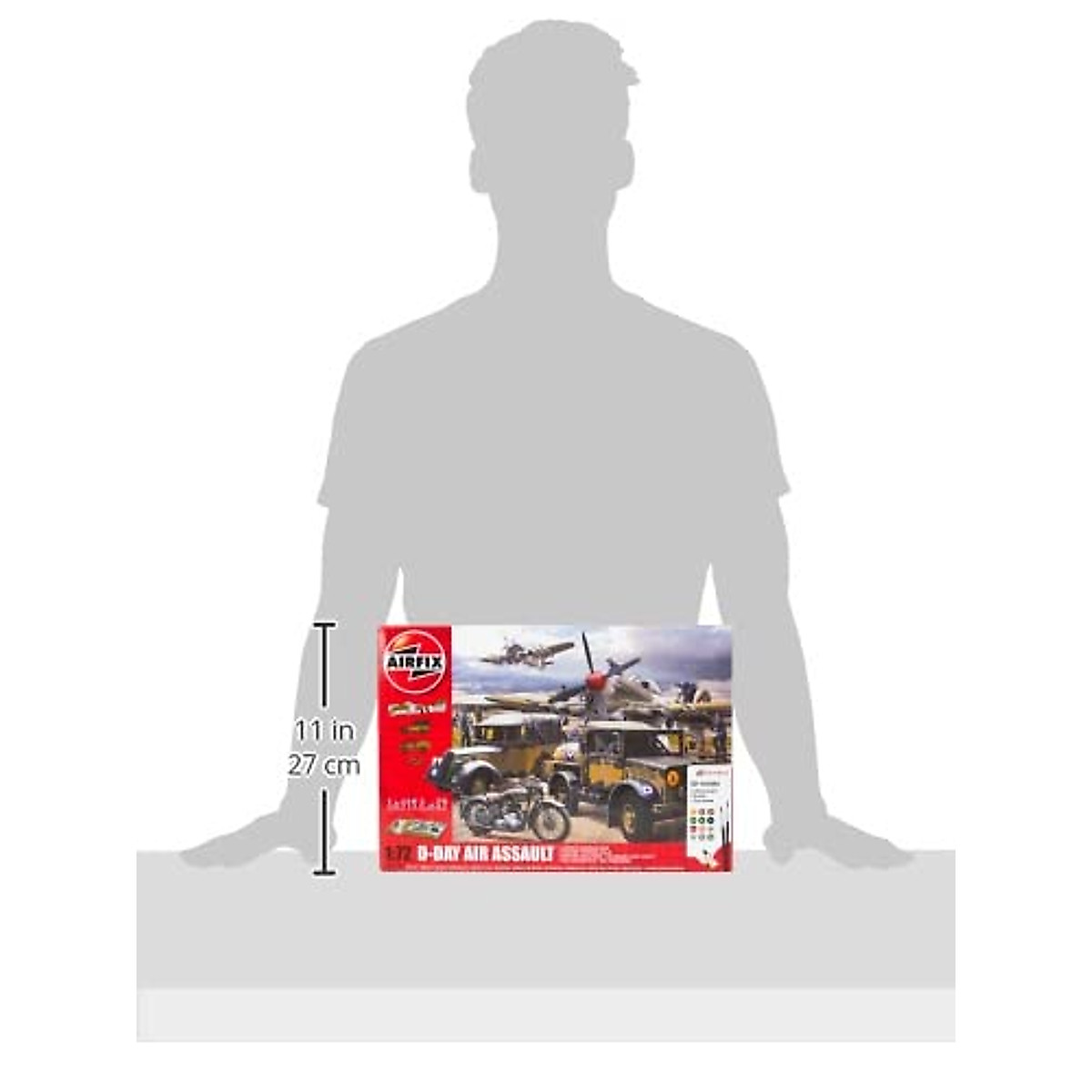 Airfix D-Day Air Assault 1:72 WWII Military Diorama Plastic Model Gift Set A50157A, Multi