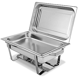 MAREEYA SHOP 2 Packs Chafing Dish 9 Quart Stainless Steel Rectangular Chafer Full Size Buffet