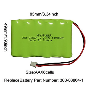 GSUIVEER 300-03864-1 Battery 7.2V 1100mAh Compatible with Honeywell Alarm Lynx WALYNX-RCHB-SC Honeywell Lynx Touch K5109, L3000, L5000, L5100