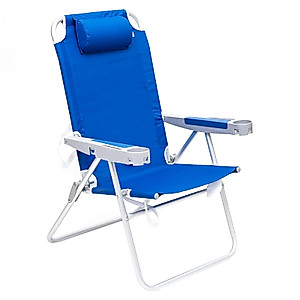 SUNNYFEEL Oversized Tall Folding Beach Chair Lightweight, 17" Portable Sand Chair for Adults Heavy Duty 500 LBS with Cup Holders, Foldable High Camping Lawn Chairs for Camp/Outdoor/Picnic/Sports