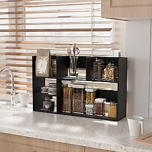 Jerry & Maggie Extra Large Desk Organizer Shelves for Office Organization, Multi Units Storage Rack Home Office Accessories, Office Must Haves Desk Shelf for Top of Desk, Black