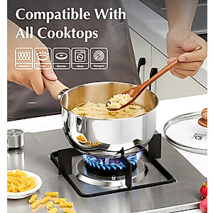 KOCH SYSTEME CS Stainless Steel Saucepan Set, 1QT & 2QT & 3QT Sauce Pan with Heat-resistant Bakelite Handle, Premium Stainless Steel Pot Set, Induction Sauce Pan Sets, Stainless Steel Pots 6 Piece