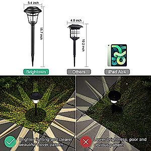 Brightown Solar Pathway Lights - 6 Pack Bright LED Solar Garden Lights, Waterproof Solar Lights Outdoor Decorative, 6LM Solar Walkway Lights for Path Yard Patio Driveway, 3000K Warm White