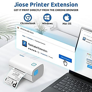 Jiose Thermal Label Printer - 4x6 Label Printer for Small Business Shipping Packages - One-Click Printing on Windows Mac Chrome Systems,Support USPS Shopify Ebay etc (Gray)
