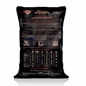 Bear Mountain FB14 Premium All Natural Low Moisture Hardwood Smoky Hickory BBQ Smoker Pellets for Outdoor Grilling, 40 Pound Bag (4 Pack)