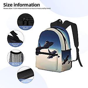 Limhibu Travel Backpack for Boys Girls Kids, Air Force Jet 1 Backpacks Children School Bag Bookbag Daypack for Men Women