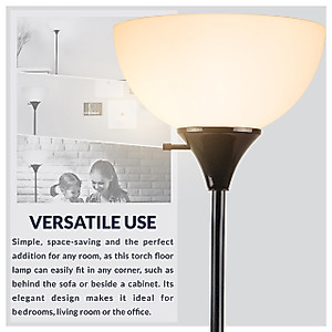 Newhouse Lighting NHFL-CH-BK Charles 71-inch Modern Standing, Torchiere Floor Lamp for Bedrooms, Living Room | Durable Floor Lamp For Home, Office, Reading (Black)