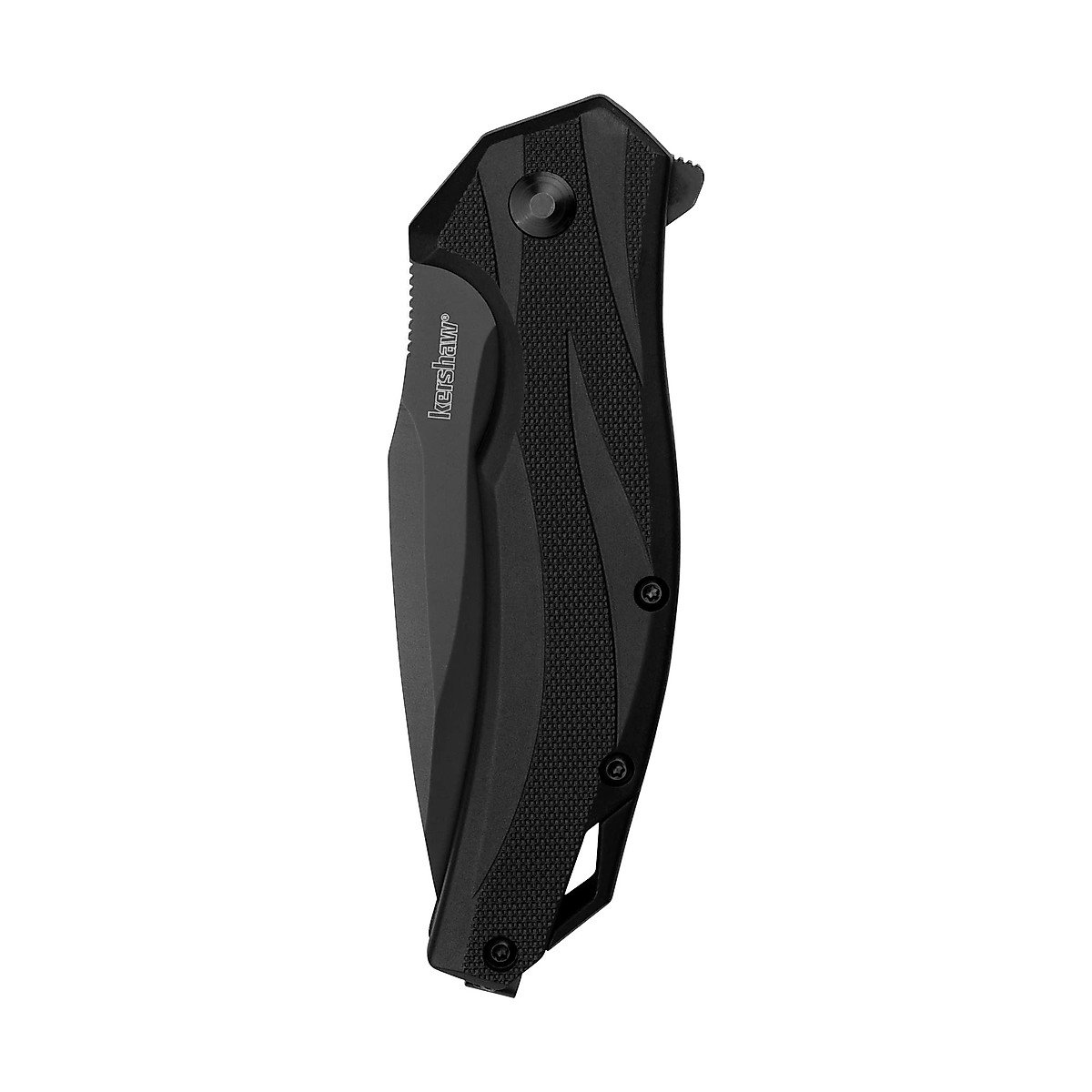 Kershaw Lateral Folding Pocket Knife, Black Serrated 3.1 inch Blade, Every Day Carry, Pocketclip