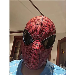 Superhero Mask Halloween Masks with Faceshell and Lenses, high quality handcraft Movie Prop Replica，Cosplay Costumes Mask (Adult mask, C)