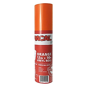 12.125" x 10ft Roll of Oracal 651 Orange Craft Vinyl - On a 2.5" Core - Adhesive Vinyl for Cricut, Silhouette, and Cameo Cutters - Gloss Finish - Outdoor and Permanent
