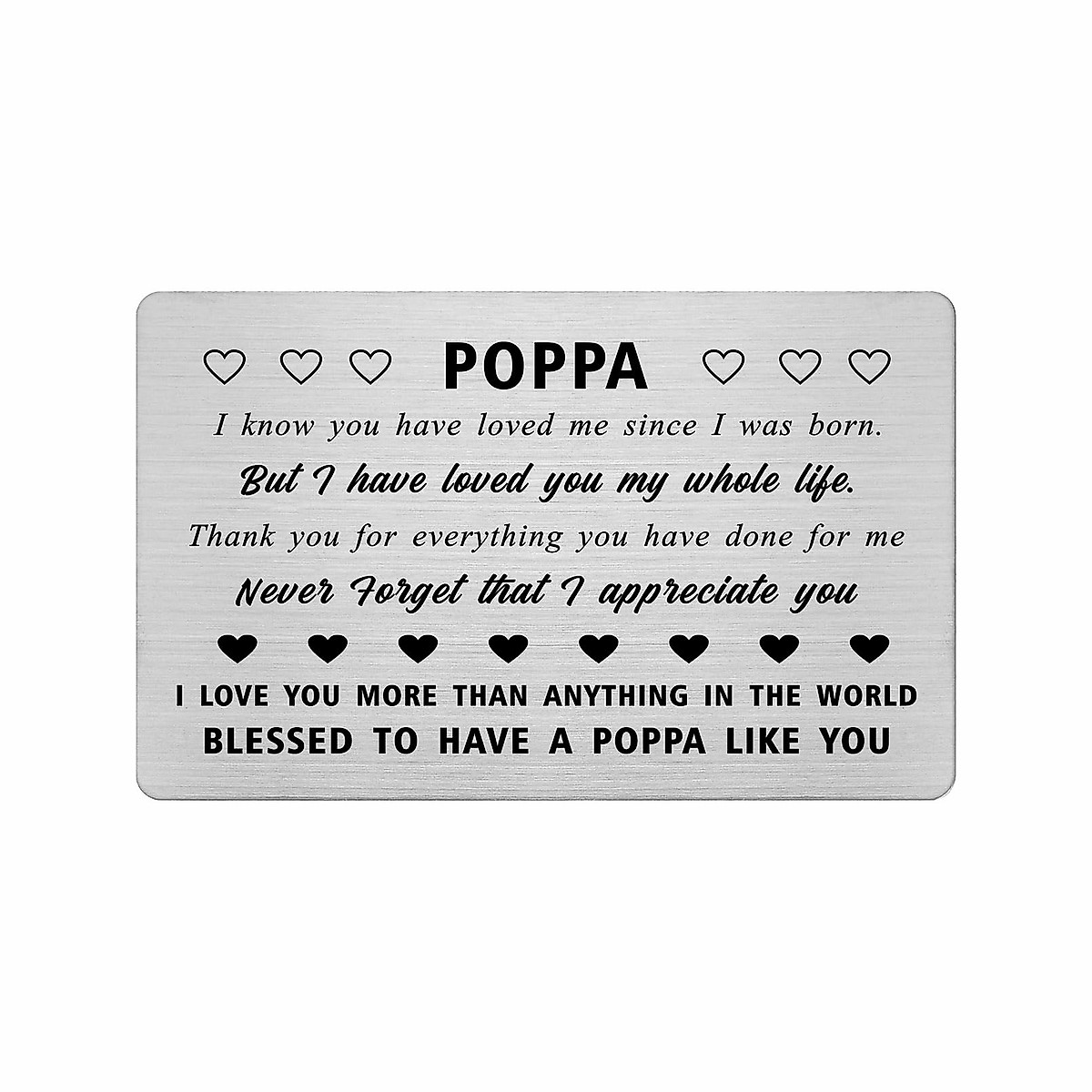 Yobent Poppa Card for Men, Best Poppa Birthday Christmas Gifts, Thank You Appreciation Present for Poppa