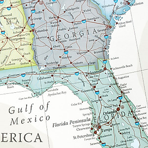 Maps International Classic USA Wall Map - Map of The USA Poster - Front Lamination – 24 x 36