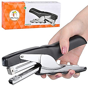 Plier Stapler, Heavy Duty Desk Staples 20 Sheets Paper Capacity Manual Stapler Save 60% Power, for Home School Supplies Portable Handheld Stapling Packaging Staple Gun for Warehouse Desk Office, Black