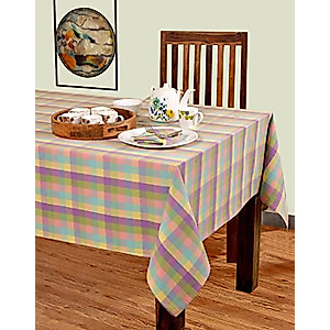 Urban Villa Easter Tablecloth Buffalo Check Table Cloth Tabletop Cover Kitchen Dining Tablecloth 100% Cotton Great Parties Wedding Holiday Dinner Easter Rectangle 60X102 Inches 8-10 Seats Table Cloth