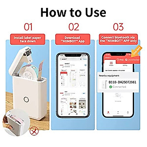 Label Maker Machine with Tape, D110 Portable Bluetooth Label Printer, Small Smart Phone Handheld Sticker Mini Labeler, Easy to Use Inkless Office Home Organization USB Rechargeable