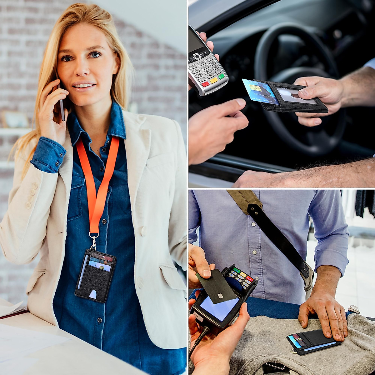 GEEAD Slim Minimalist Front Pocket RFID Blocking Card Holder Wallets for Men & Women