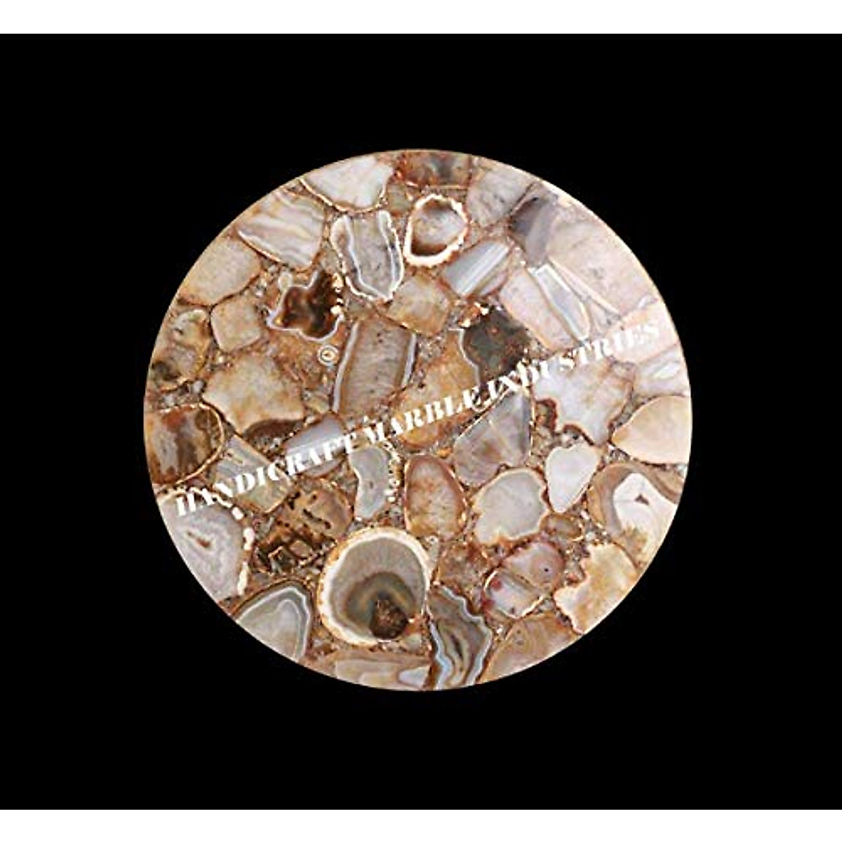Wild Agate Table, Agate Table, Round Agate Table, Brown Agate Table, Agate Side Table Top 21 x 21 Inch,Stone Coffee Table, Agate Table Top, Agate Coffee Table, Agate Side Table Home Decor