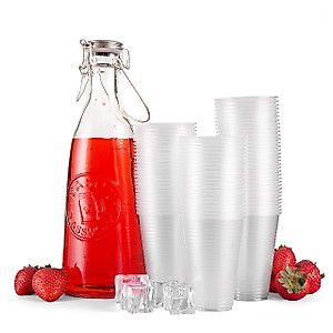 BluShine [300 Pack] 7 Ounce Clear Plastic Disposable Cups BPA-Free, Durable, Stackable & Crack Resistant Drinkware - Non-Stick, Easy to Pull Apart – Ideal for Home, Office, or Business