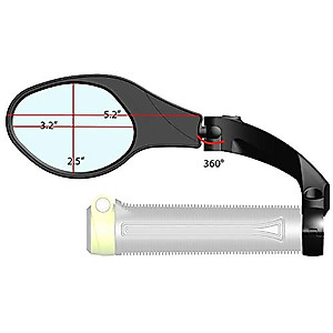Hafny Handlebar Bike Mirror, Stainless Steel Lens Mirror, Bicycle Rearview Mirror, Safety Reflector, E-bike Mirror, Cycling Mirror, HF-MR081