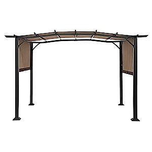 SUNA OUTDOOR Pergola 12 x 9 Ft Patio Gazebo, Outdoor Patio Sun Shelter Steel Frame Pergola Retractable Canopy Shade for Backyard, Beige