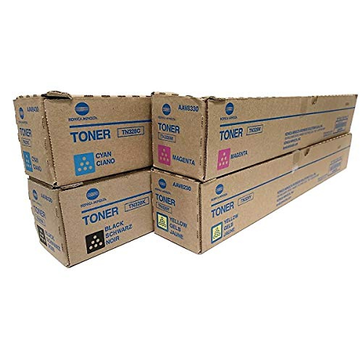 Genuine Konica Minolta Brand CMYK Toner Cartridges Set TN328 !