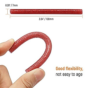 FOCMKEAS 16 PCS Mini Hot Glue Sticks 0.27" Dia. x 3.94" Long Hot Melt Glue Gun Sticks All Purpose Adhesive for Multi-Temp Hot Glue Gun Glue DIY Work， Glitter Red