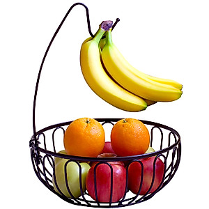 Deco Brothers Fruit Bowl with Banana Holder, Bronze