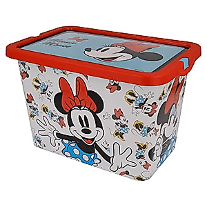 Stor ST-02804 02804 Minnie Mouse Click 7L Storage Box, Cartoons, Multicoloured, Mediano