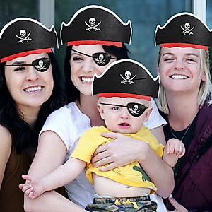 Legigo 36 Pcs Pirate Costume Set - Classic Skull Print Hat, Eye Mask, 18 Pcs Captain Hat and Eye Patch for Cosplay, Fancy Dress, and Halloween