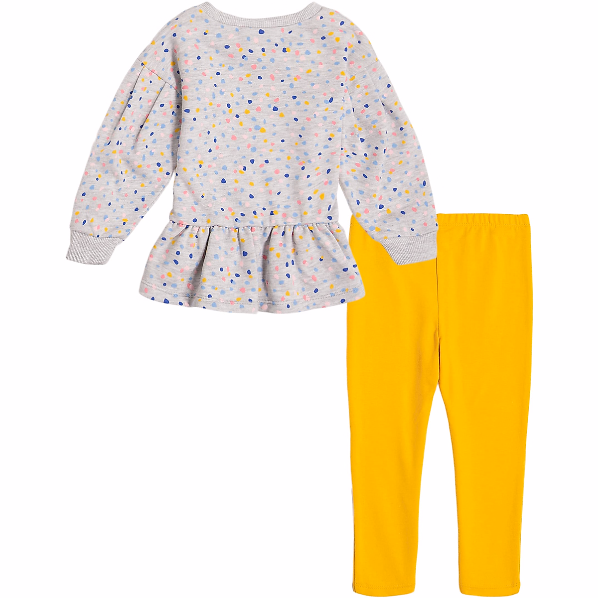 Kids Headquarters Girls 2 Pieces Legging Set, Heather/Yolk Yellow, 2T US