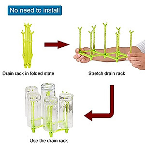 Sunwel Fashion Space Saving Expandable Drying Rack Portable Bottle Dryer Holder for Reusable Baggies, Dishes, Cups, Glass and Bottles Great for Home & Travel