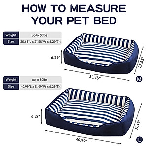 LinkRomat Dog Beds Large Sized Dog with Cushion, Extra Large Dog Bed Removable Washable & Waterproof Dog Bed, Indestructible Chew Proof Dog Bed Suit Medium & Large Dog, M, 35" L X 27" W X 6" Th