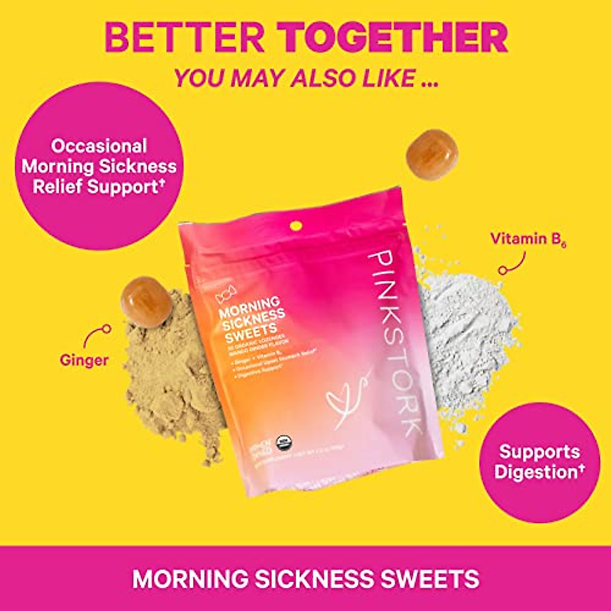 Pink Stork Total Prenatal Vitamin Gummies: Folic Acid, Vitamin D, B6 & More - Gummy Prenatal Vitamins for Women - Pregnancy Must Haves, Morning Sickness Relief, Women-Owned, 60 Raspberry Gummies