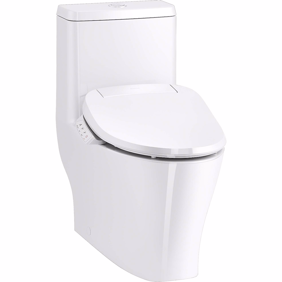 KOHLER Reach Up 1 PC Dual Flush Toilet, Skirted, K-23188-HC-0, Hide Cords and Supply Lines