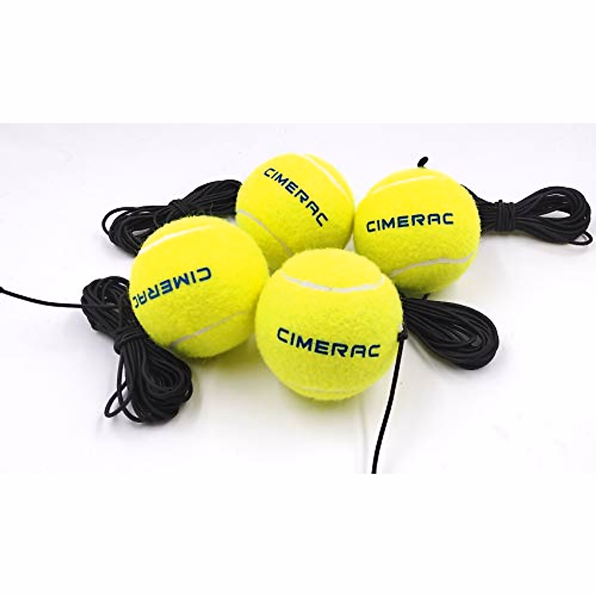 CIMERAC 4 Pack Tennis Training Ball Self-Study Practice Exercise Tennis Ball Rebound Ball with String for Tennis Trainer