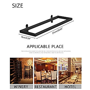 OFILLES 3 Pcs Black Wall Mounted Wine Racks - Wine Bottle Display Holder for Wall, Metal Hanging Wine Rack Organizer for Beverages/Liquor Bottles Storage