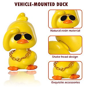 IBWell Cute Yellow Duck Car Ornaments Funny Duck Car Toy, Bobble Head Doll for Car Dashboard Decorations Accessories