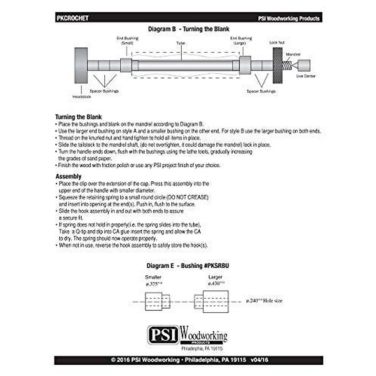 Penn State Industries PKCROCHET Interchangeable Crochet Hook Kit Set Woodturning Project