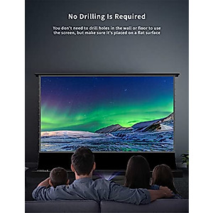 VIVIDSTORM-Projection Screen S PRO 100 inch Portable Folding Stand Indoor Tension ALR Floor Screen, Compatible with 4K/3D/HD Ultra Short Throw Laser Projector,VBMDSTUST100H