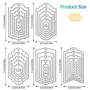 5 Set 36pcs Carbon Steel Embossing Template Die Bookmark Metal Cutting Die Cuts Embossing Stencils Metal Stencils Scrapbooking Tool Thin Banner Cutting Die for Card Scrapbooking DIY