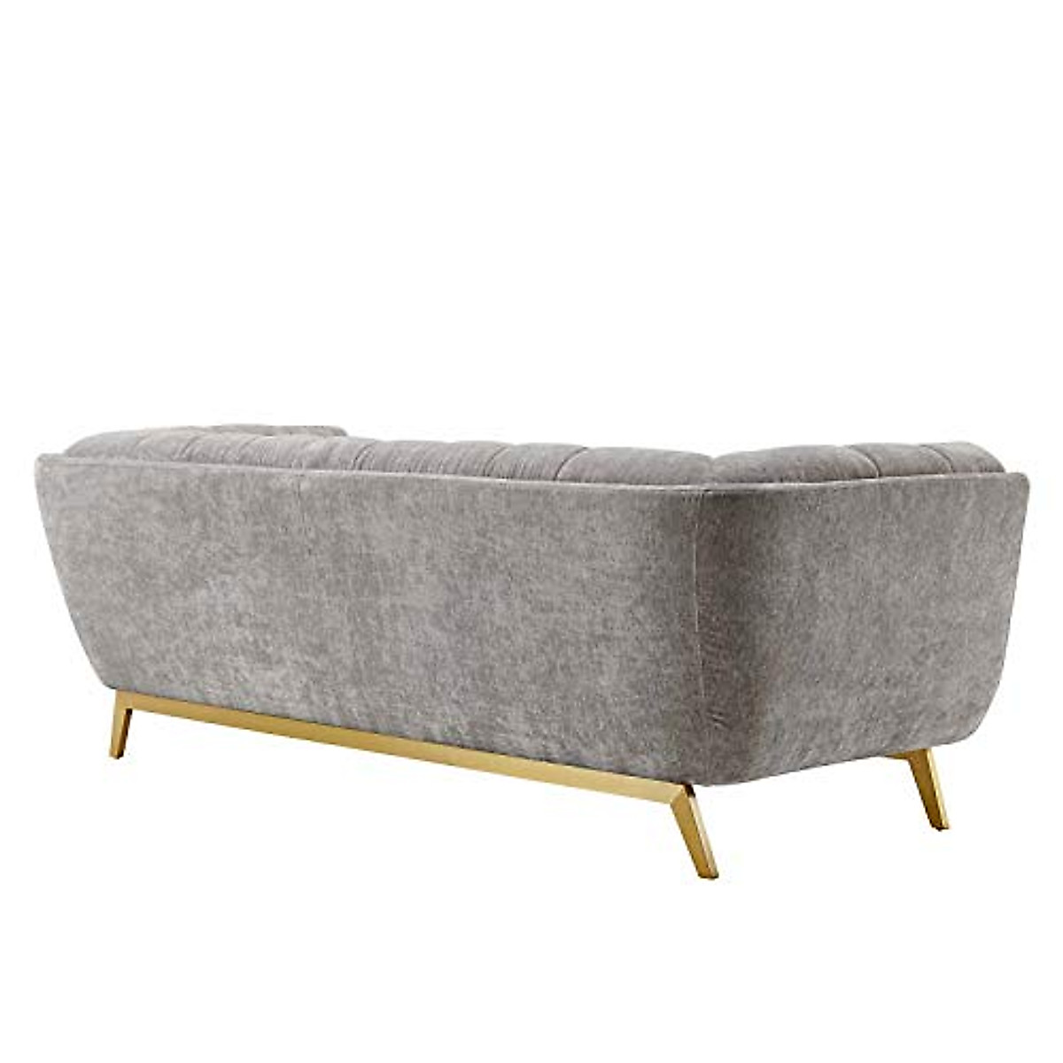 Modway Bestow Tufted Crushed Performance Velvet Sofa, Light Gray