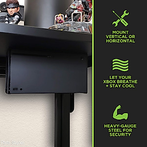 HIDEit Mounts Wall Mount for Xbox Series X - Made in the USA Mount for Xbox - Steel Wall Mount for Xbox Series X - Original Wall Mount Kit for Xbox Series X - Patent Pending