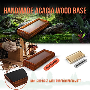 Extra Large Knife Sharpening Stone Kit - YEOPASDA Thicker 3 Side Grit 400/1000/6000 Wet Stone - Whetstone Knife Sharpener Stone Set with Non-Slip Wood Base, Angle Guide, Cut Resistant Gloves